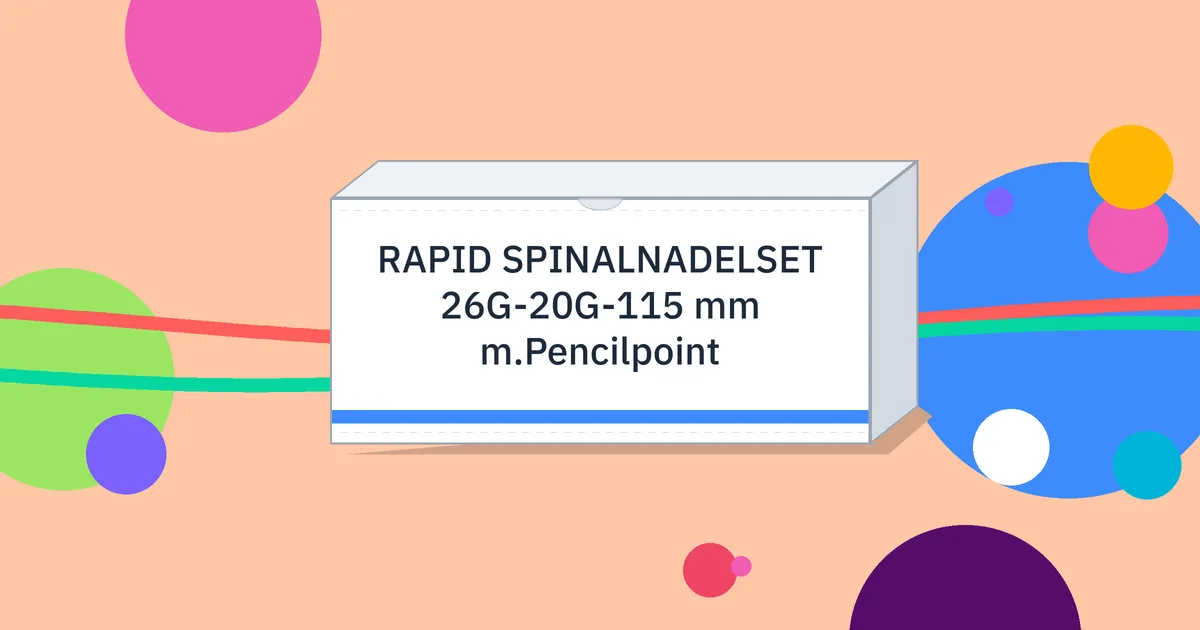Symbolbild: Packung mit der Aufschrift RAPID SPINALNADELSET 26G-20G-115 mm m.Pencilpoint (PZN 09216055) – Verfügbarkeit und Bezug in Apotheken in Frankfurt am Main