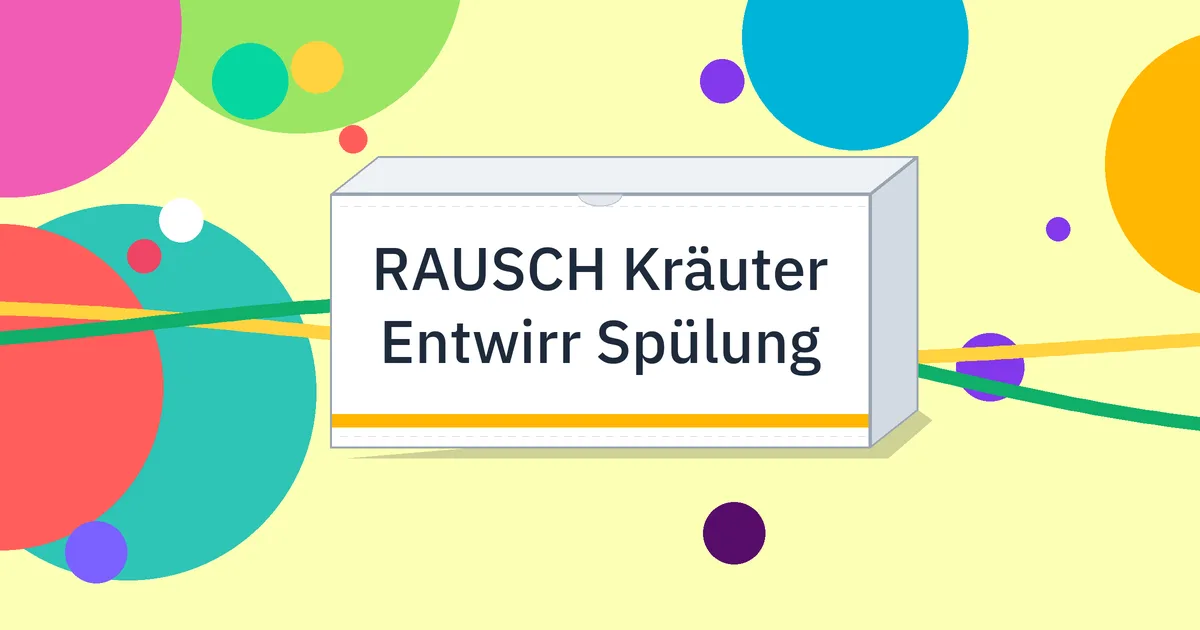Symbolbild: Packung mit der Aufschrift RAUSCH Kräuter Entwirr Spülung (PZN 00188541) – Verfügbarkeit und Bezug in Apotheken in Frankfurt am Main