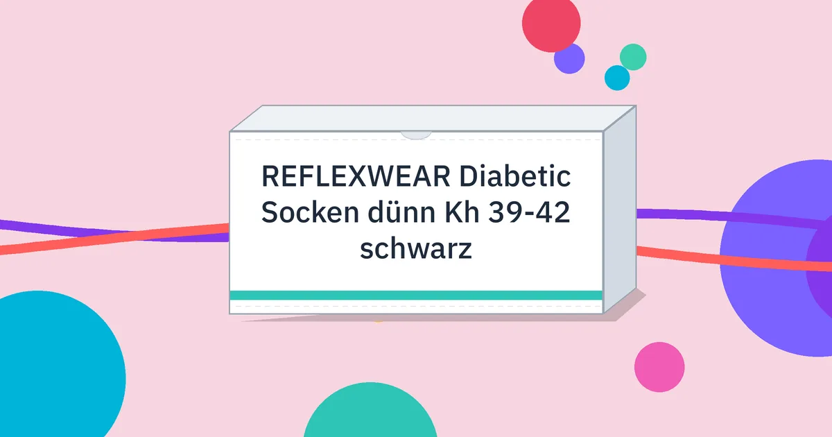 Symbolbild: Packung mit der Aufschrift REFLEXWEAR Diabetic Socken dünn Kh 39-42 schwarz (PZN 14400944) – Verfügbarkeit und Bezug in Apotheken in Frankfurt am Main
