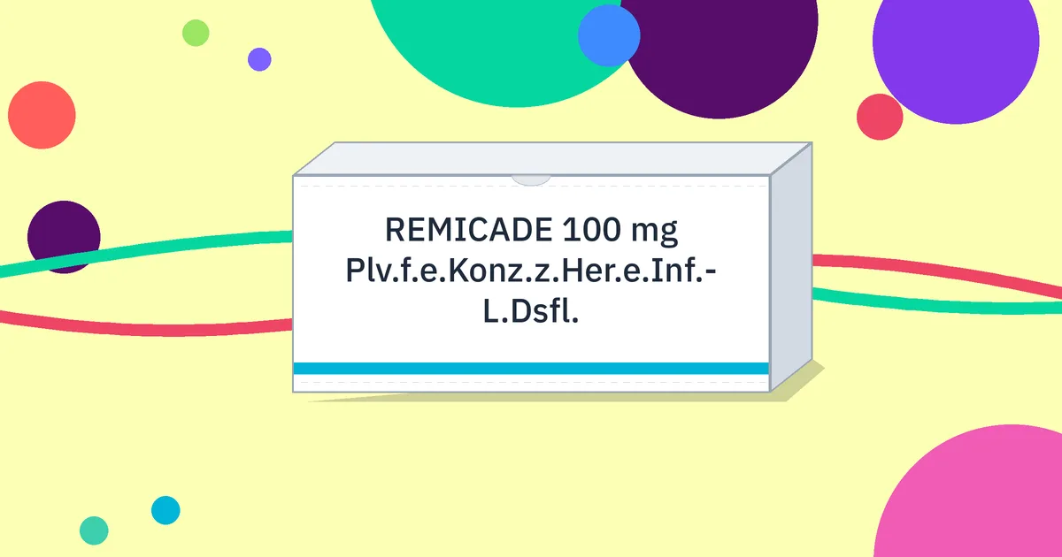 Symbolbild: Packung mit der Aufschrift REMICADE 100 mg Plv.f.e.Konz.z.Her.e.Inf.-L.Dsfl. (PZN 00072181) – Verfügbarkeit und Bezug in Apotheken in Frankfurt am Main