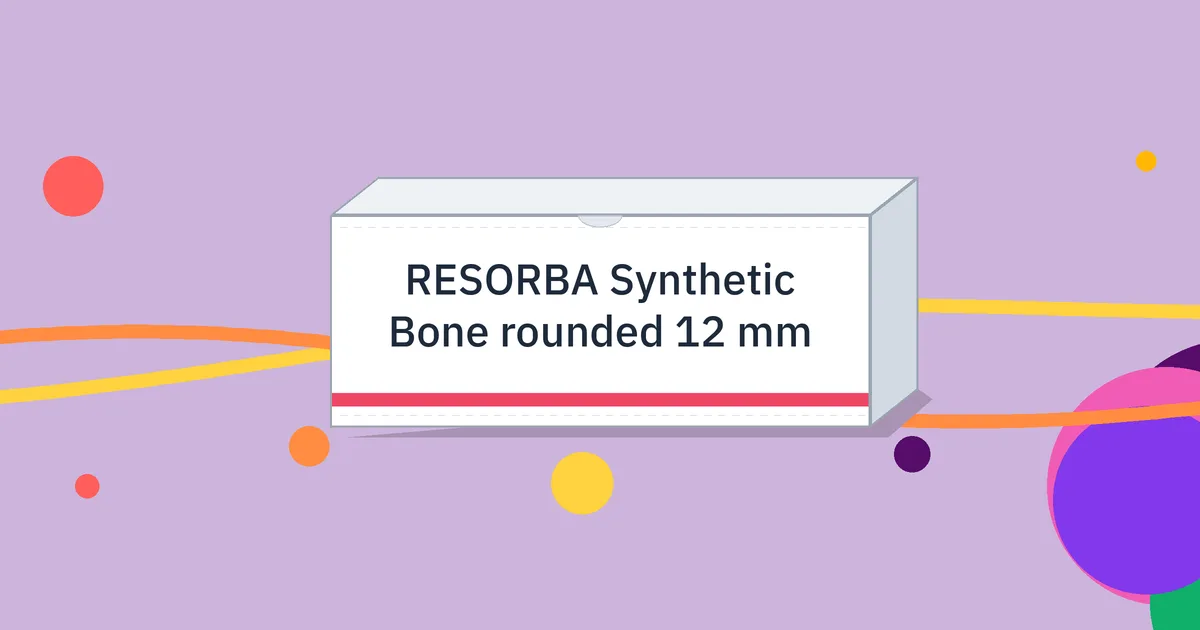 Symbolbild: Packung mit der Aufschrift RESORBA Synthetic Bone rounded 12 mm (PZN 16857211) – Verfügbarkeit und Bezug in Apotheken in Frankfurt am Main