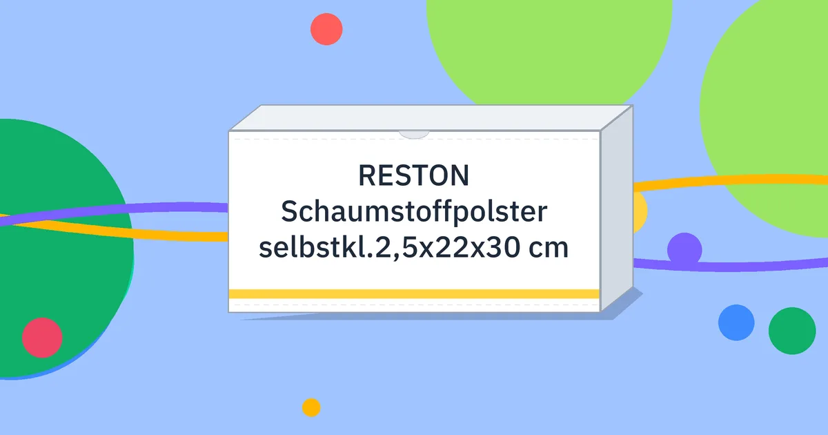 Symbolbild: Packung mit der Aufschrift RESTON Schaumstoffpolster selbstkl.2,5x22x30 cm (PZN 10096662) – Verfügbarkeit und Bezug in Apotheken in Frankfurt am Main