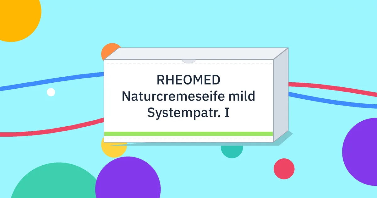 Symbolbild: Packung mit der Aufschrift RHEOMED Naturcremeseife mild Systempatr. I (PZN 01030256) – Verfügbarkeit und Bezug in Apotheken in Frankfurt am Main