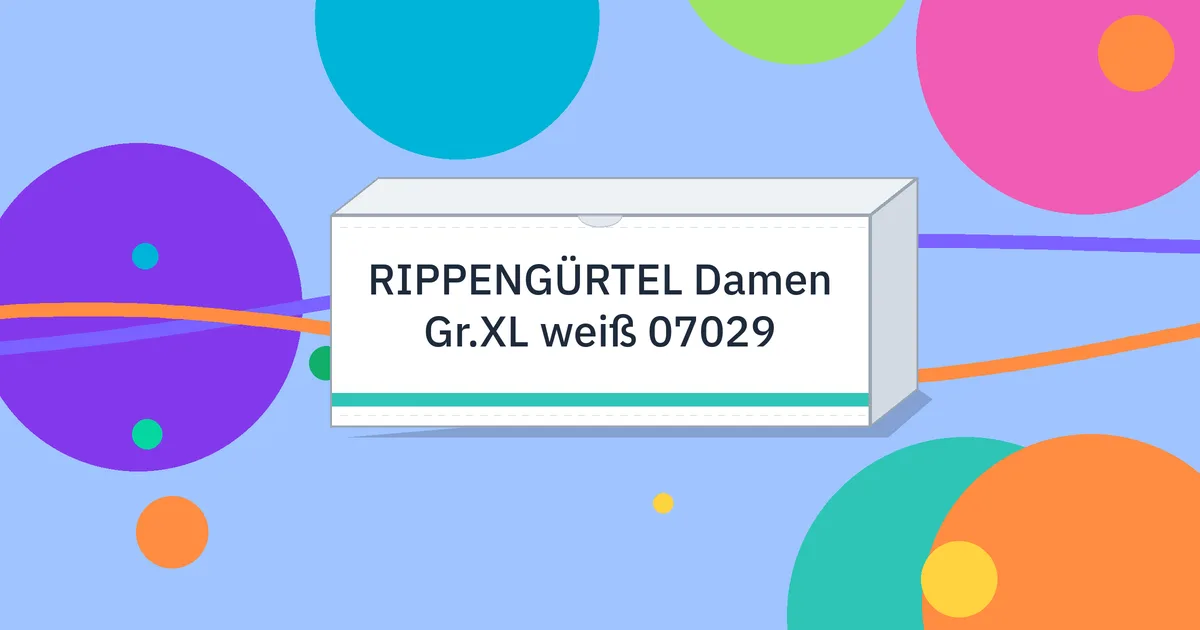 Symbolbild: Packung mit der Aufschrift RIPPENGÜRTEL Damen Gr.XL weiß 07029 (PZN 02383850) – Verfügbarkeit und Bezug in Apotheken in Frankfurt am Main