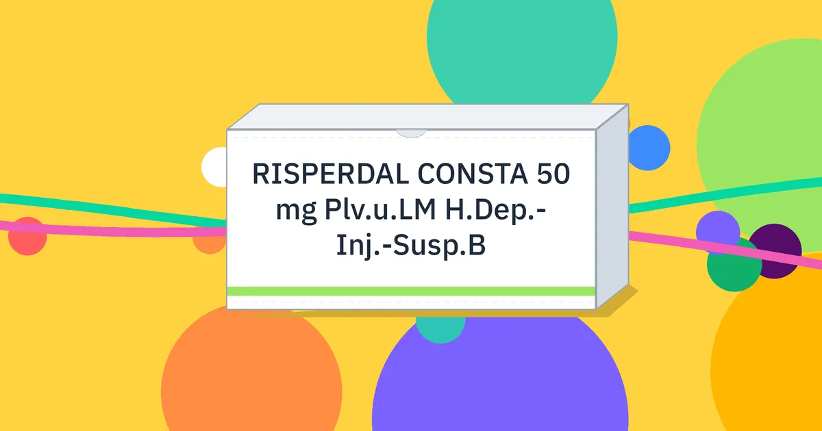 Symbolbild: Packung mit der Aufschrift RISPERDAL CONSTA 50 mg Plv.u.LM H.Dep.-Inj.-Susp.B (PZN 04392209) – Verfügbarkeit und Bezug in Apotheken in Frankfurt am Main