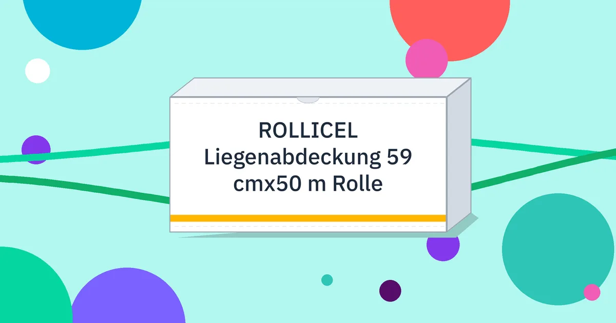 Symbolbild: Packung mit der Aufschrift ROLLICEL Liegenabdeckung 59 cmx50 m Rolle (PZN 11350513) – Verfügbarkeit und Bezug in Apotheken in Frankfurt am Main