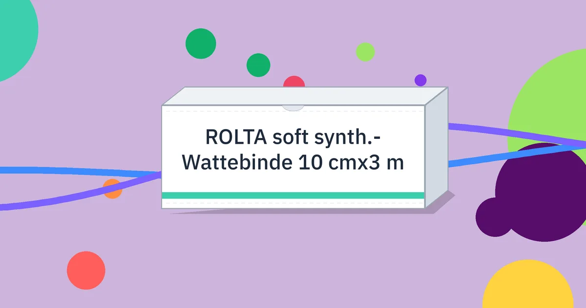 Symbolbild: Packung mit der Aufschrift ROLTA soft synth.-Wattebinde 10 cmx3 m (PZN 04871068) – Verfügbarkeit und Bezug in Apotheken in Frankfurt am Main