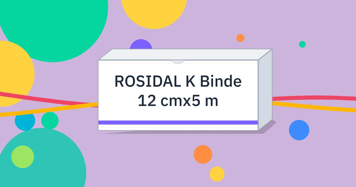 Symbolbild: Packung mit der Aufschrift ROSIDAL K Binde 12 cmx5 m (PZN 14045472) – Verfügbarkeit und Bezug in Apotheken in Frankfurt am Main