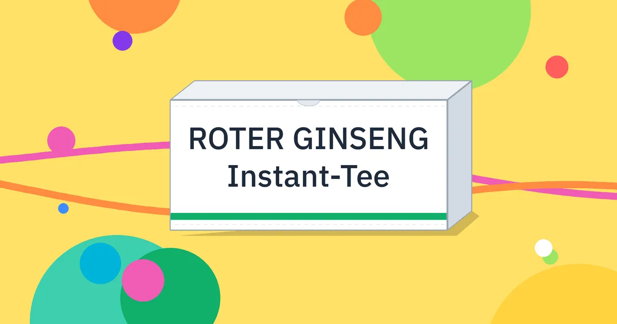 Symbolbild: Packung mit der Aufschrift ROTER GINSENG Instant-Tee (PZN 19856672) – Verfügbarkeit und Bezug in Apotheken in Frankfurt am Main