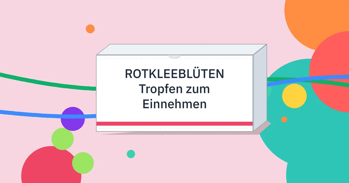 Symbolbild: Packung mit der Aufschrift ROTKLEEBLÜTEN Tropfen zum Einnehmen (PZN 11365986) – Verfügbarkeit und Bezug in Apotheken in Frankfurt am Main