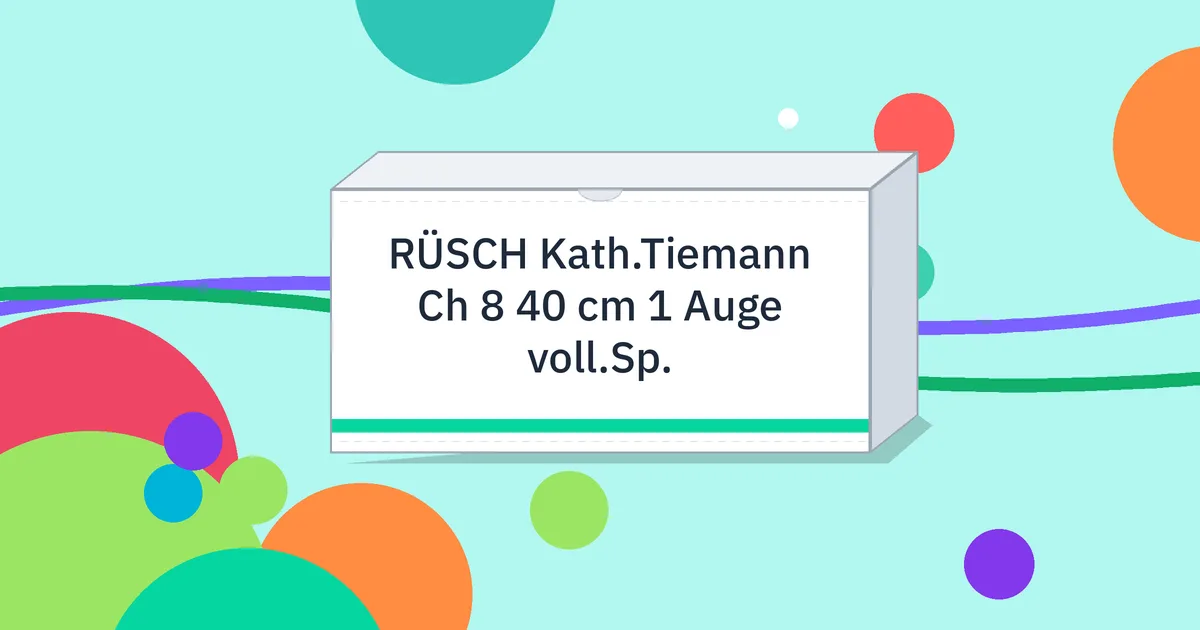 Symbolbild: Packung mit der Aufschrift RÜSCH Kath.Tiemann Ch 8 40 cm 1 Auge voll.Sp. (PZN 11523540) – Verfügbarkeit und Bezug in Apotheken in Frankfurt am Main