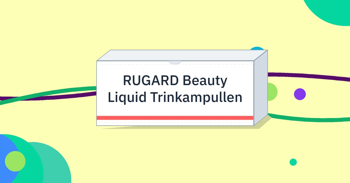 Symbolbild: Packung mit der Aufschrift RUGARD Beauty Liquid Trinkampullen (PZN 16016144) – Verfügbarkeit und Bezug in Apotheken in Frankfurt am Main
