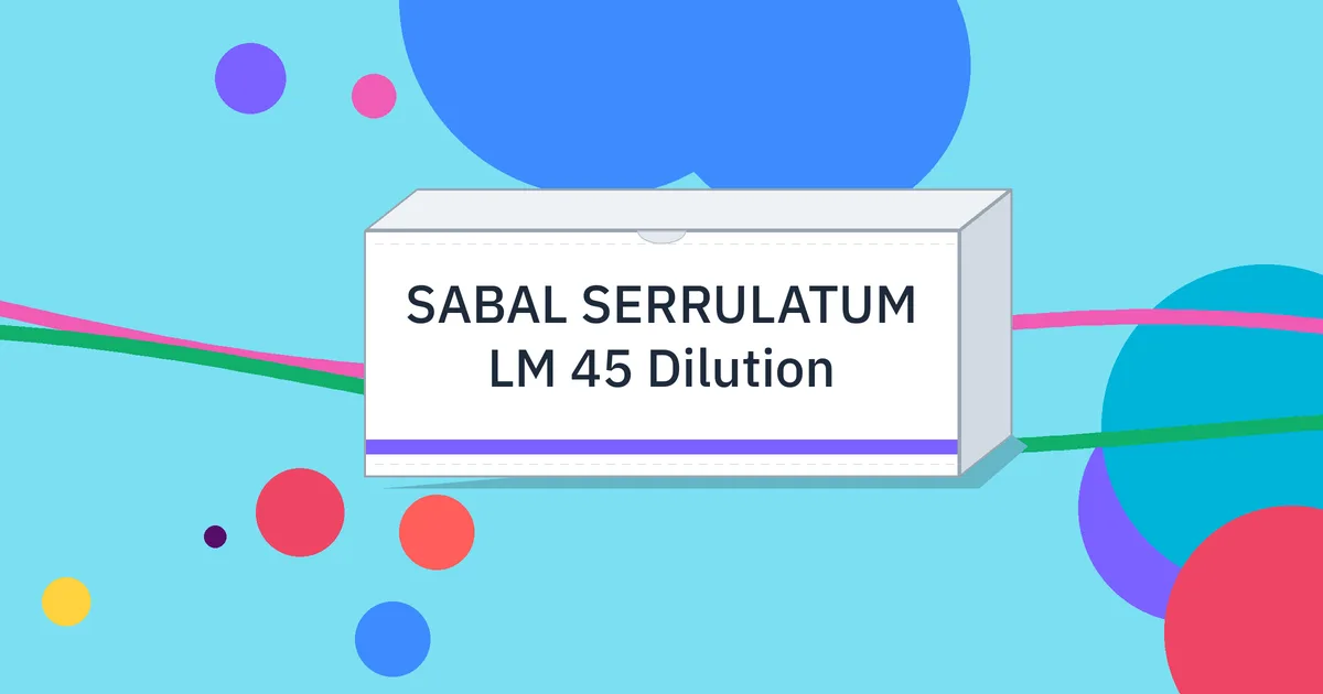 Symbolbild: Packung mit der Aufschrift SABAL SERRULATUM LM 45 Dilution (PZN 13175190) – Verfügbarkeit und Bezug in Apotheken in Frankfurt am Main