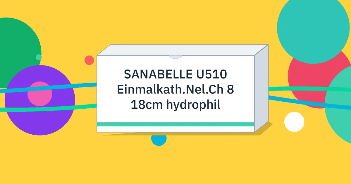 Symbolbild: Packung mit der Aufschrift SANABELLE U510 Einmalkath.Nel.Ch 8 18cm hydrophil (PZN 15269564) – Verfügbarkeit und Bezug in Apotheken in Frankfurt am Main