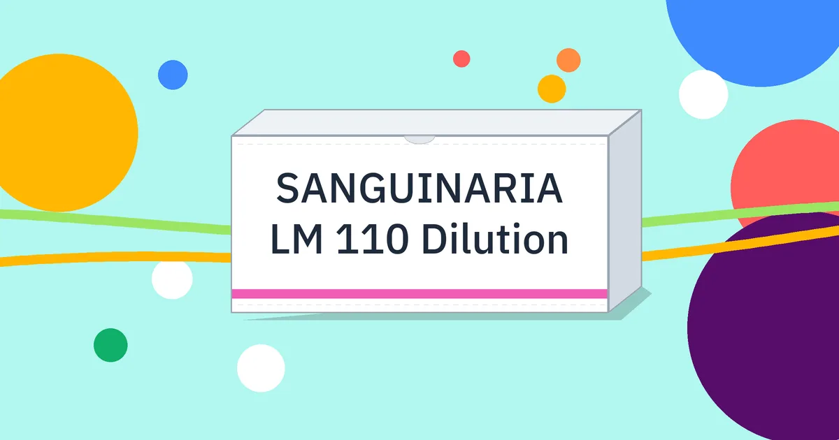 Symbolbild: Packung mit der Aufschrift SANGUINARIA LM 110 Dilution (PZN 13181138) – Verfügbarkeit und Bezug in Apotheken in Frankfurt am Main