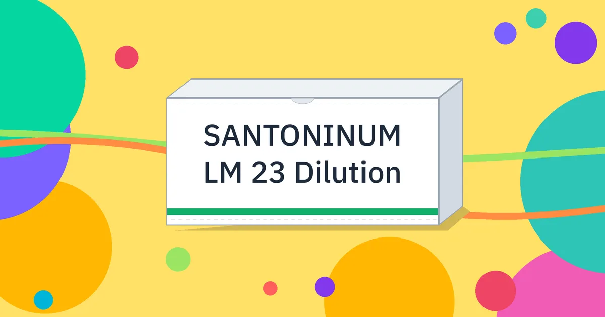 Symbolbild: Packung mit der Aufschrift SANTONINUM LM 23 Dilution (PZN 13685643) – Verfügbarkeit und Bezug in Apotheken in Frankfurt am Main