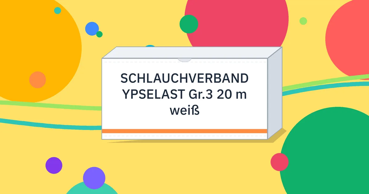 Symbolbild: Packung mit der Aufschrift SCHLAUCHVERBAND YPSELAST Gr.3 20 m weiß (PZN 04473801) – Verfügbarkeit und Bezug in Apotheken in Frankfurt am Main