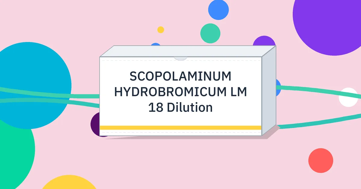 Symbolbild: Packung mit der Aufschrift SCOPOLAMINUM HYDROBROMICUM LM 18 Dilution (PZN 13691253) – Verfügbarkeit und Bezug in Apotheken in Frankfurt am Main