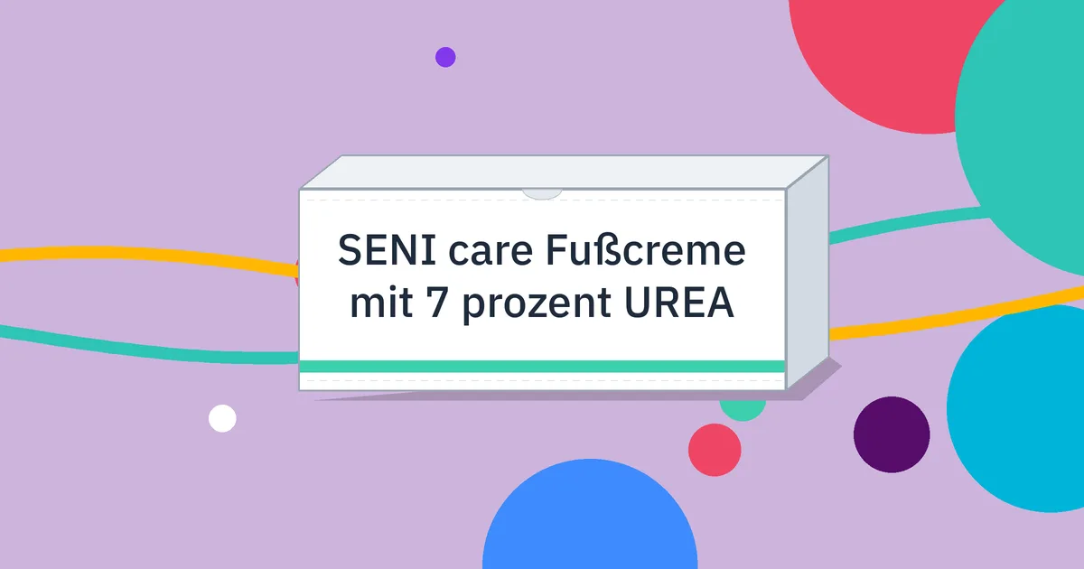 Symbolbild: Packung mit der Aufschrift SENI care Fußcreme mit 7 prozent UREA (PZN 15743273) – Verfügbarkeit und Bezug in Apotheken in Frankfurt am Main