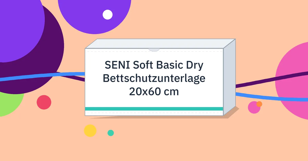 Symbolbild: Packung mit der Aufschrift SENI Soft Basic Dry Bettschutzunterlage 20x60 cm (PZN 14235273) – Verfügbarkeit und Bezug in Apotheken in Frankfurt am Main