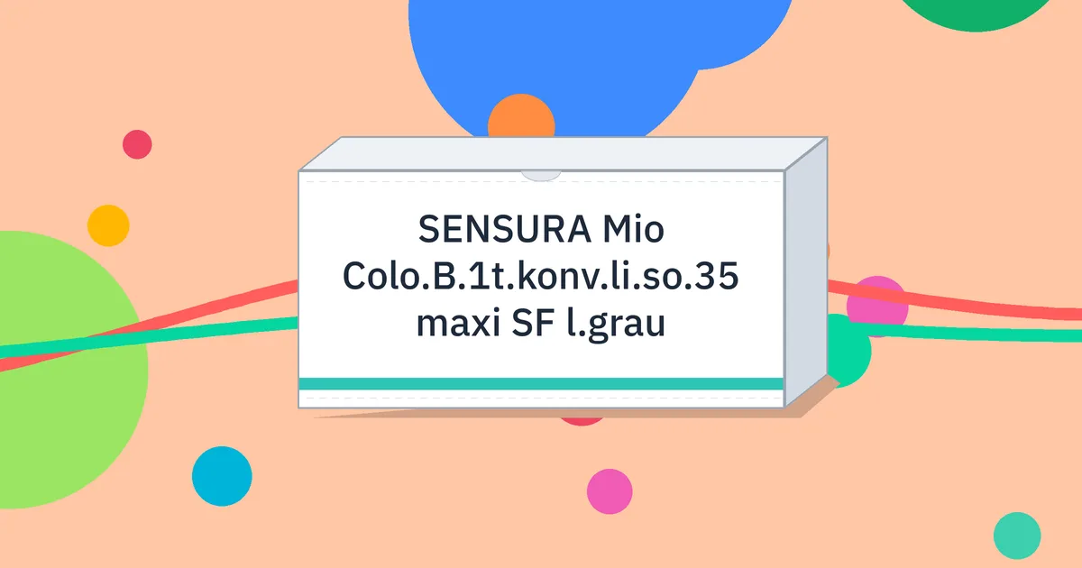 Symbolbild: Packung mit der Aufschrift SENSURA Mio Colo.B.1t.konv.li.so.35 maxi SF l.grau (PZN 11098841) – Verfügbarkeit und Bezug in Apotheken in Frankfurt am Main