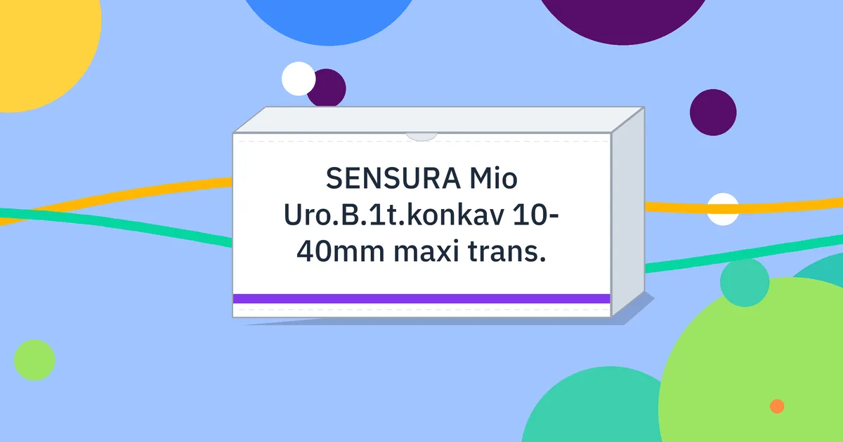 Symbolbild: Packung mit der Aufschrift SENSURA Mio Uro.B.1t.konkav 10-40mm maxi trans. (PZN 12548074) – Verfügbarkeit und Bezug in Apotheken in Frankfurt am Main