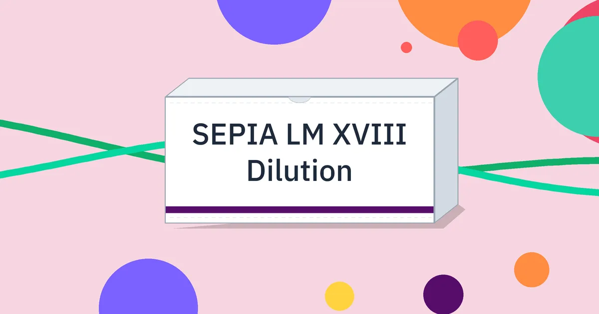 Symbolbild: Packung mit der Aufschrift SEPIA LM XVIII Dilution (PZN 02669115) – Verfügbarkeit und Bezug in Apotheken in Frankfurt am Main
