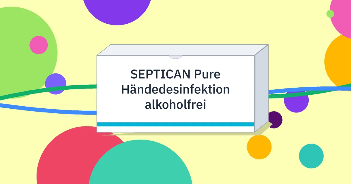 Symbolbild: Packung mit der Aufschrift SEPTICAN Pure Händedesinfektion alkoholfrei (PZN 20371247) – Verfügbarkeit und Bezug in Apotheken in Frankfurt am Main