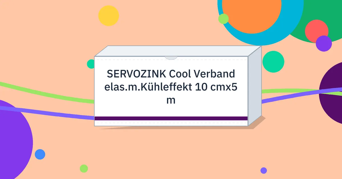Symbolbild: Packung mit der Aufschrift SERVOZINK Cool Verband elas.m.Kühleffekt 10 cmx5 m (PZN 10124631) – Verfügbarkeit und Bezug in Apotheken in Frankfurt am Main