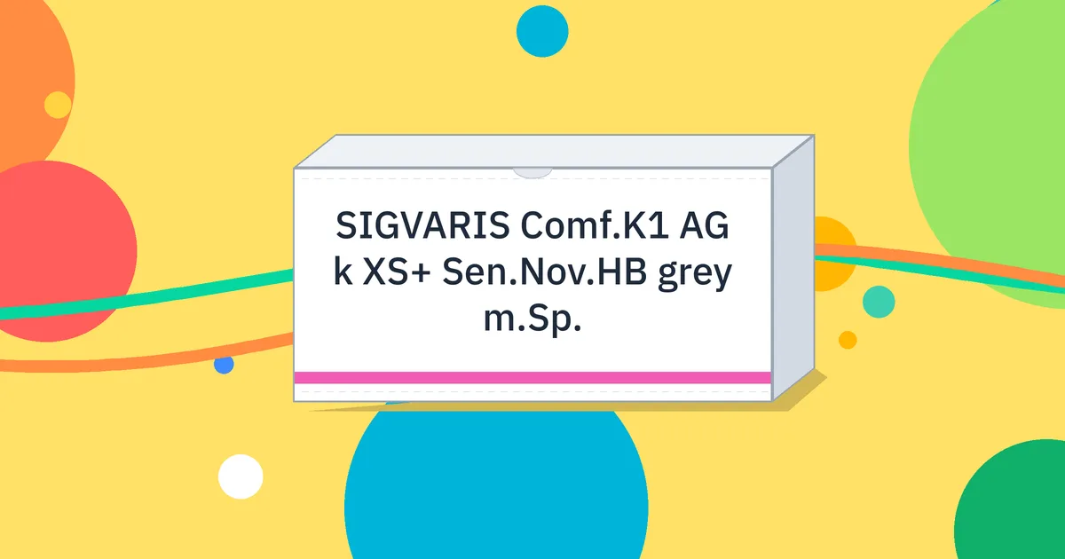 Symbolbild: Packung mit der Aufschrift SIGVARIS Comf.K1 AG k XS+ Sen.Nov.HB grey m.Sp. (PZN 17100993) – Verfügbarkeit und Bezug in Apotheken in Frankfurt am Main