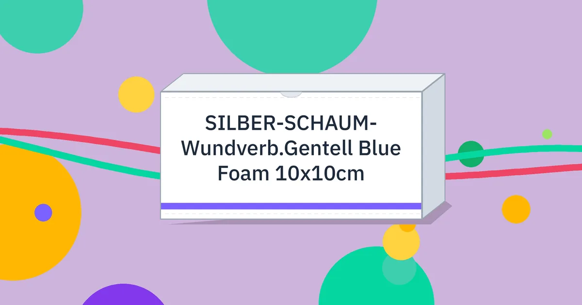 Symbolbild: Packung mit der Aufschrift SILBER-SCHAUM-Wundverb.Gentell Blue Foam 10x10cm (PZN 20935247) – Verfügbarkeit und Bezug in Apotheken in Frankfurt am Main