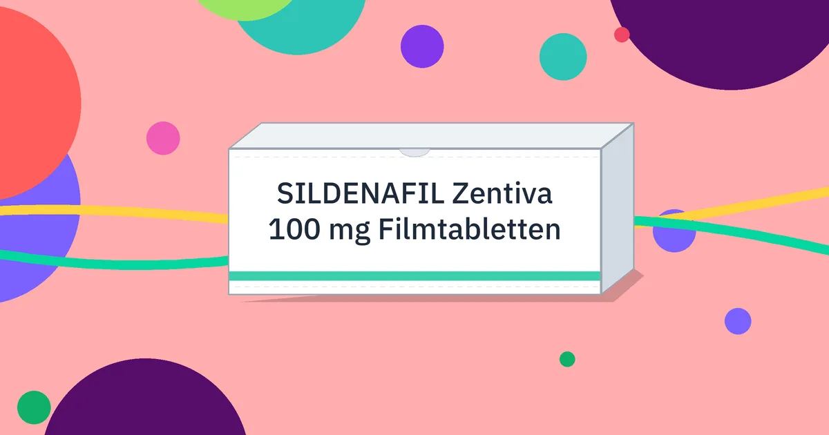 Symbolbild: Packung mit der Aufschrift SILDENAFIL Zentiva 100 mg Filmtabletten (PZN 11588663) – Verfügbarkeit und Bezug in Apotheken in Frankfurt am Main