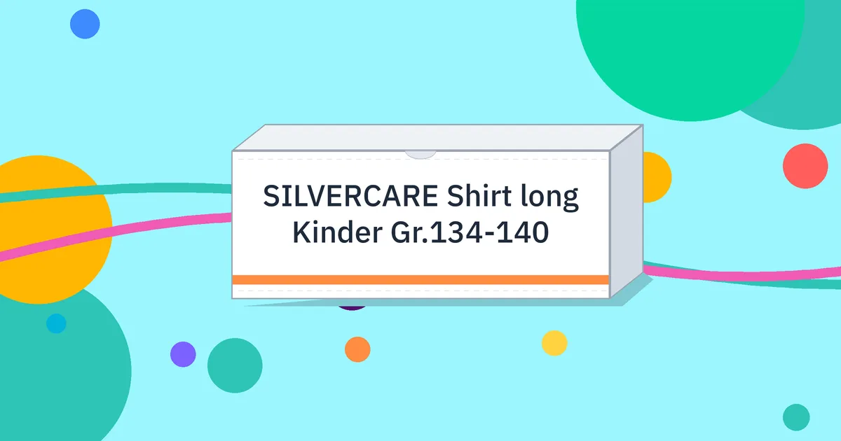 Symbolbild: Packung mit der Aufschrift SILVERCARE Shirt long Kinder Gr.134-140 (PZN 01110512) – Verfügbarkeit und Bezug in Apotheken in Frankfurt am Main