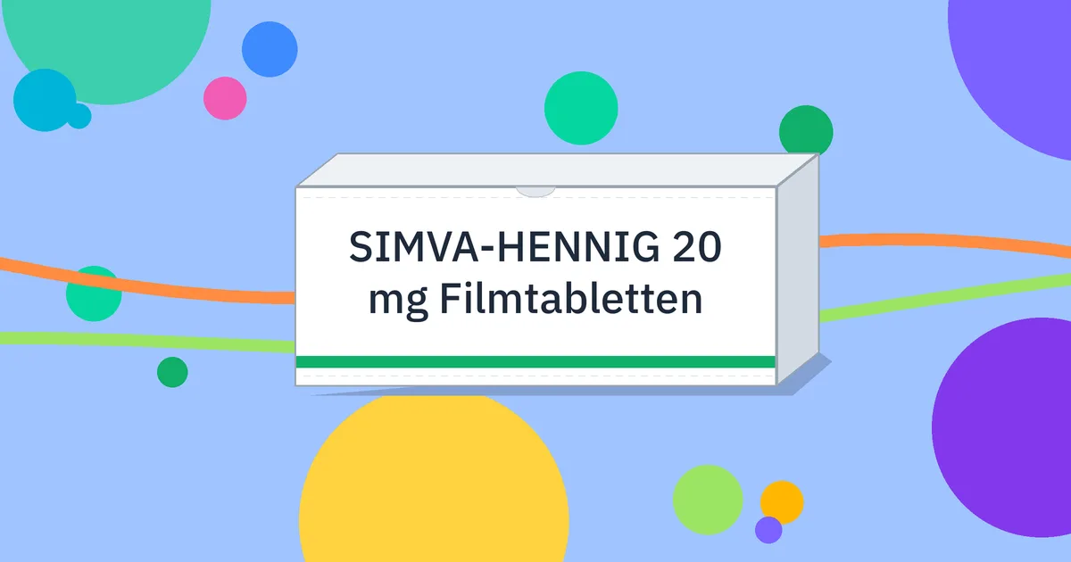 Symbolbild: Packung mit der Aufschrift SIMVA-HENNIG 20 mg Filmtabletten (PZN 04111943) – Verfügbarkeit und Bezug in Apotheken in Frankfurt am Main