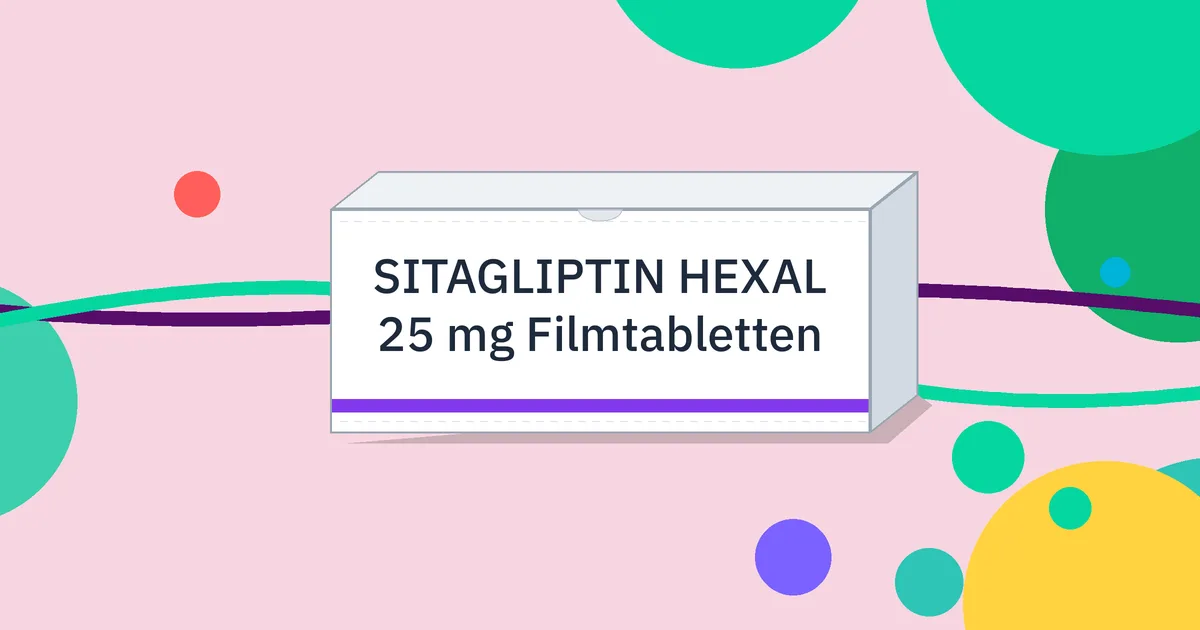 Symbolbild: Packung mit der Aufschrift SITAGLIPTIN HEXAL 25 mg Filmtabletten (PZN 17575070) – Verfügbarkeit und Bezug in Apotheken in Frankfurt am Main