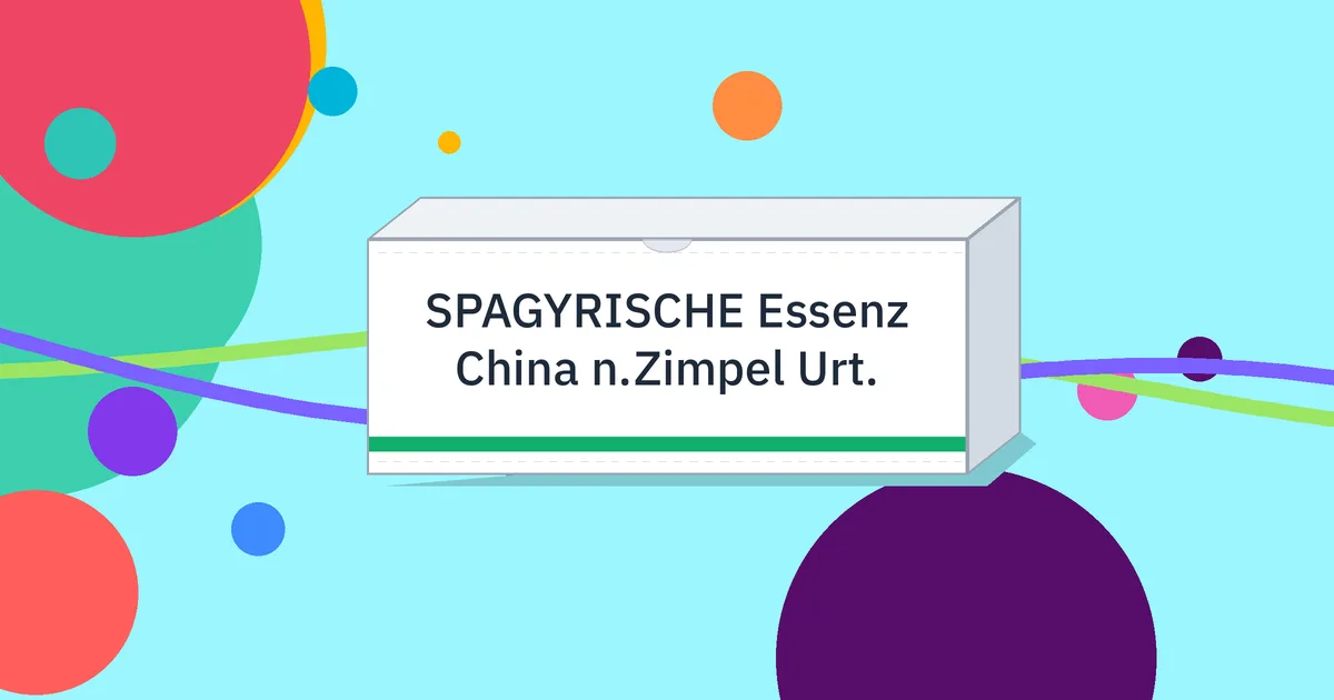 Symbolbild: Packung mit der Aufschrift SPAGYRISCHE Essenz China n.Zimpel Urt. (PZN 02779536) – Verfügbarkeit und Bezug in Apotheken in Frankfurt am Main