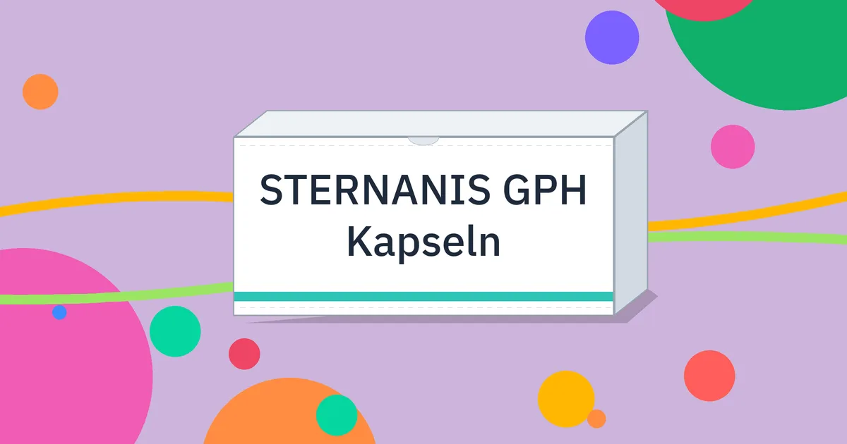 Symbolbild: Packung mit der Aufschrift STERNANIS GPH Kapseln (PZN 17633873) – Verfügbarkeit und Bezug in Apotheken in Frankfurt am Main
