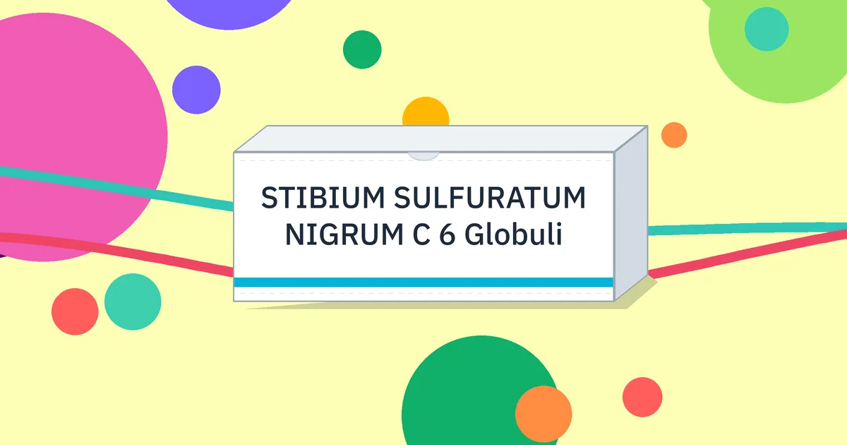 Symbolbild: Packung mit der Aufschrift STIBIUM SULFURATUM NIGRUM C 6 Globuli (PZN 16670978) – Verfügbarkeit und Bezug in Apotheken in Frankfurt am Main