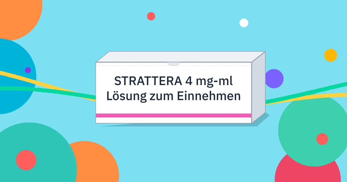 Symbolbild: Packung mit der Aufschrift STRATTERA 4 mg-ml Lösung zum Einnehmen (PZN 12454410) – Verfügbarkeit und Bezug in Apotheken in Frankfurt am Main