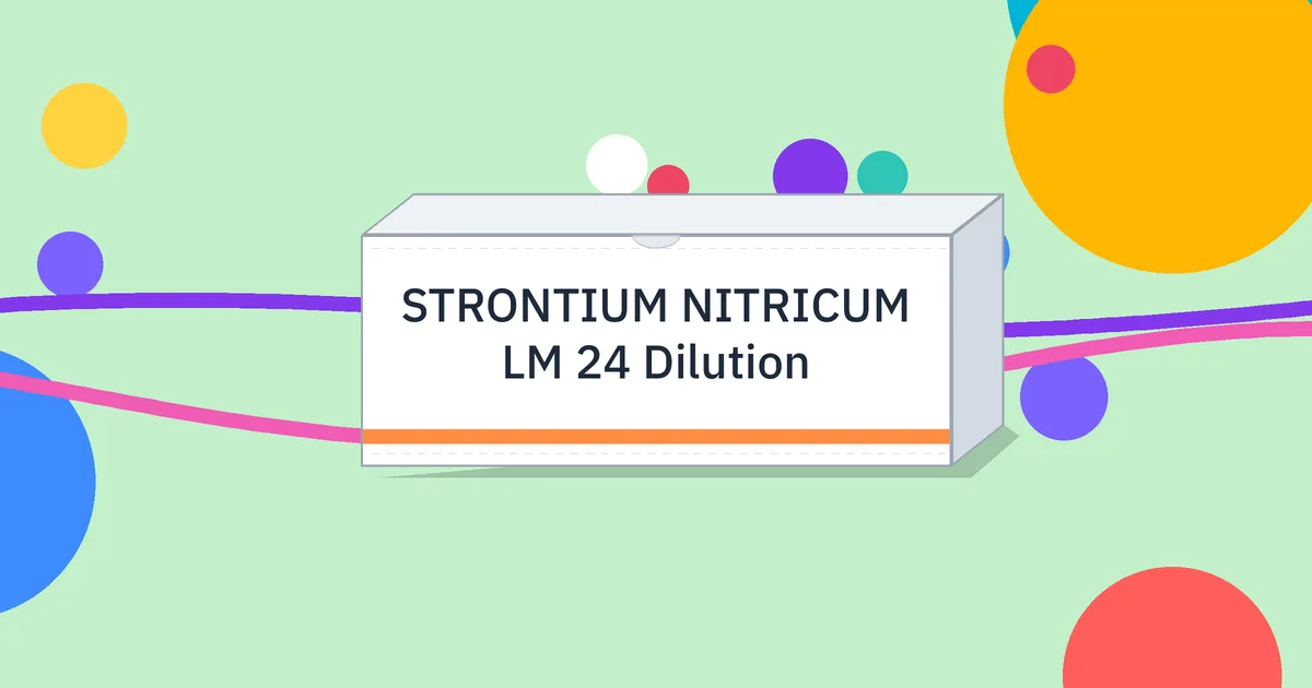 Symbolbild: Packung mit der Aufschrift STRONTIUM NITRICUM LM 24 Dilution (PZN 13204543) – Verfügbarkeit und Bezug in Apotheken in Frankfurt am Main