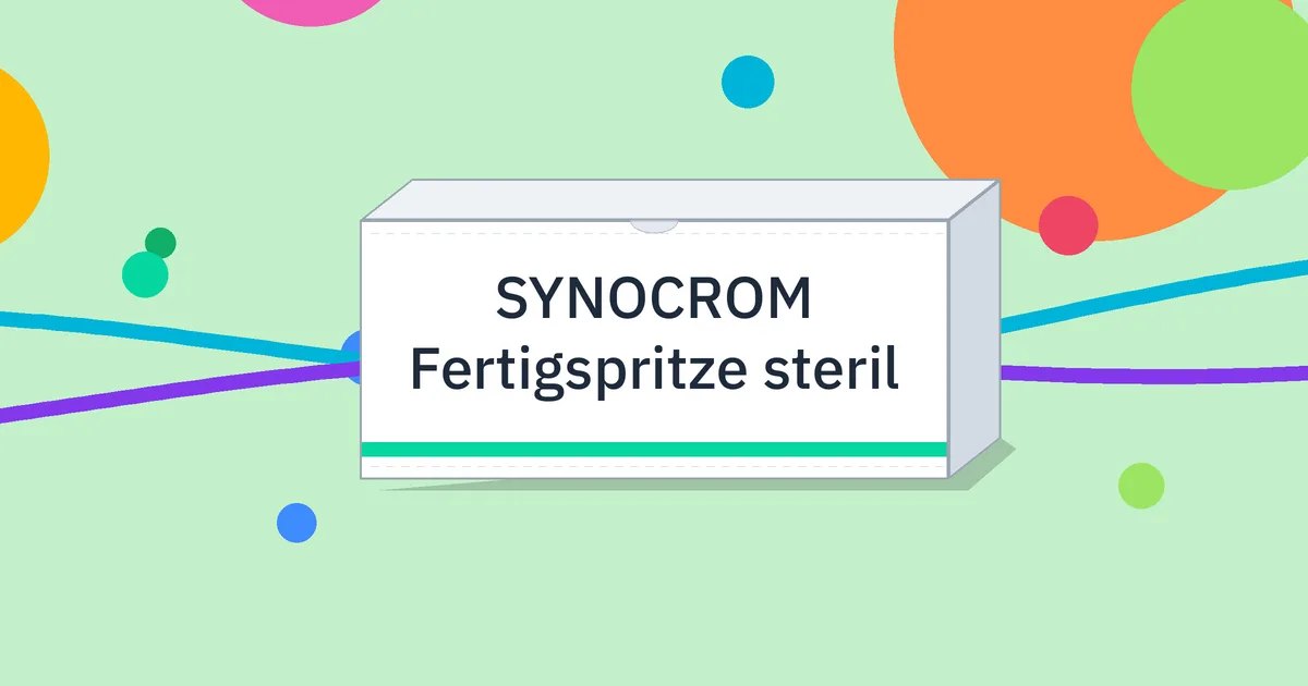 Symbolbild: Packung mit der Aufschrift SYNOCROM Fertigspritze steril (PZN 01034395) – Verfügbarkeit und Bezug in Apotheken in Frankfurt am Main