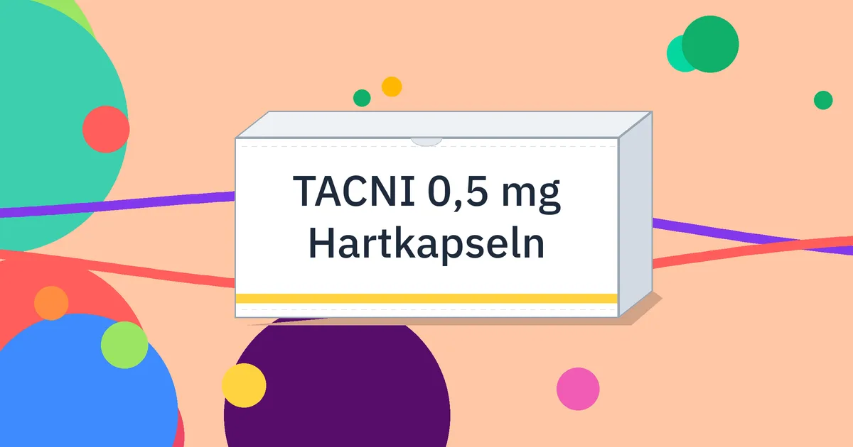 Symbolbild: Packung mit der Aufschrift TACNI 0,5 mg Hartkapseln (PZN 08875459) – Verfügbarkeit und Bezug in Apotheken in Frankfurt am Main