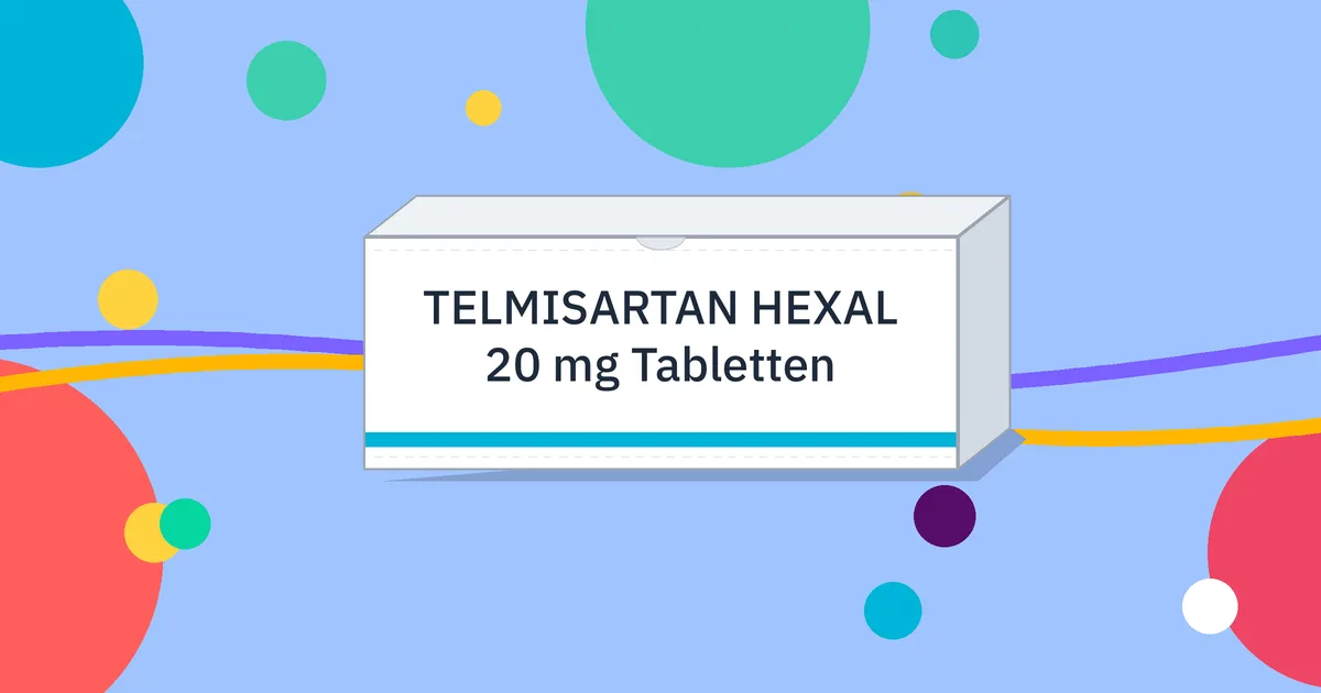 Symbolbild: Packung mit der Aufschrift TELMISARTAN HEXAL 20 mg Tabletten (PZN 08926671) – Verfügbarkeit und Bezug in Apotheken in Frankfurt am Main