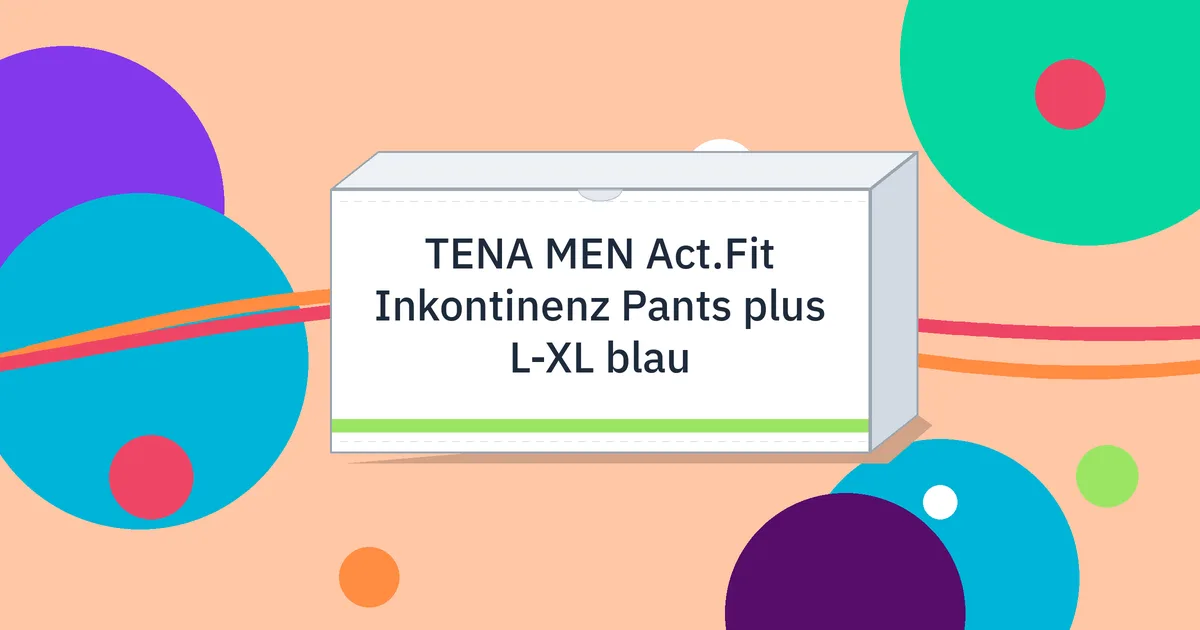 Symbolbild: Packung mit der Aufschrift TENA MEN Act.Fit Inkontinenz Pants plus L-XL blau (PZN 17981574) – Verfügbarkeit und Bezug in Apotheken in Frankfurt am Main
