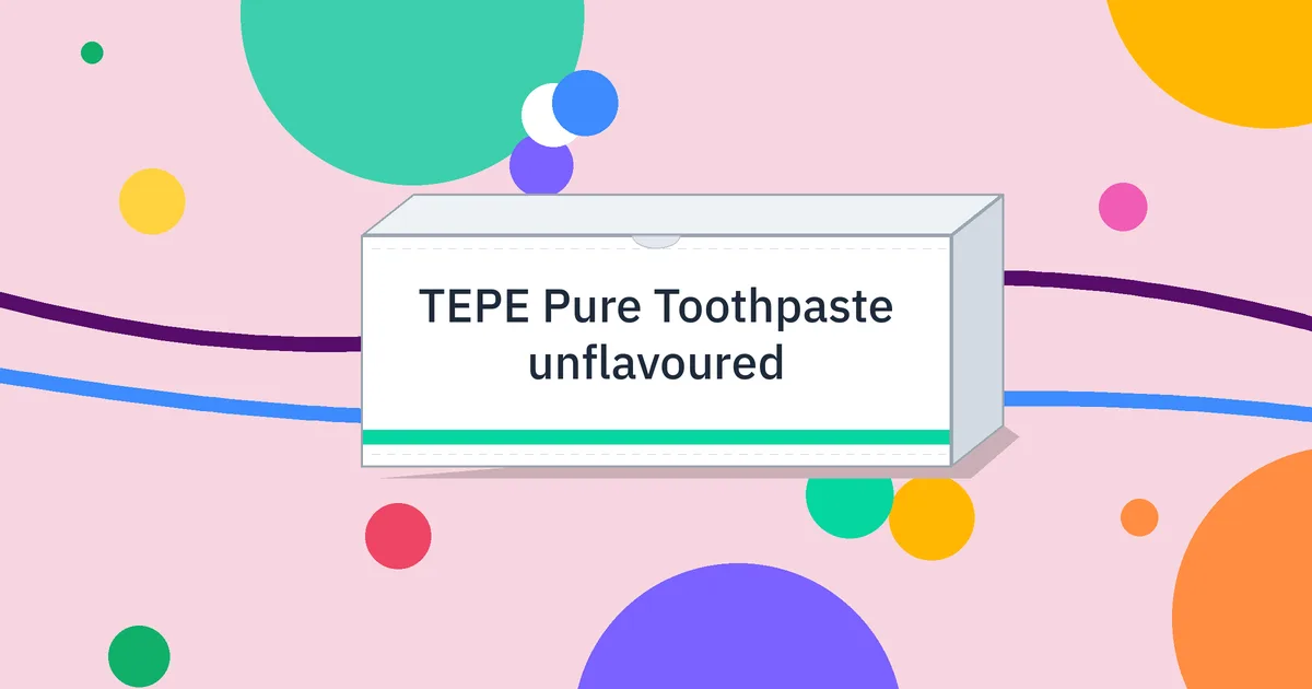 Symbolbild: Packung mit der Aufschrift TEPE Pure Toothpaste unflavoured (PZN 20588225) – Verfügbarkeit und Bezug in Apotheken in Frankfurt am Main