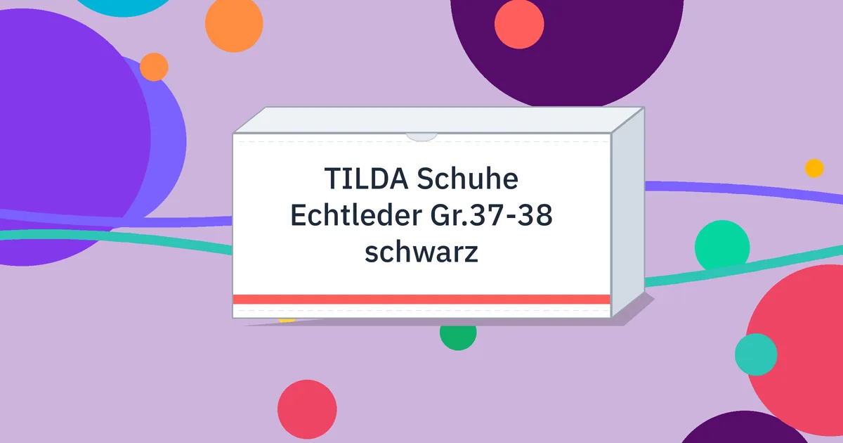 Symbolbild: Packung mit der Aufschrift TILDA Schuhe Echtleder Gr.37-38 schwarz (PZN 20341996) – Verfügbarkeit und Bezug in Apotheken in Frankfurt am Main