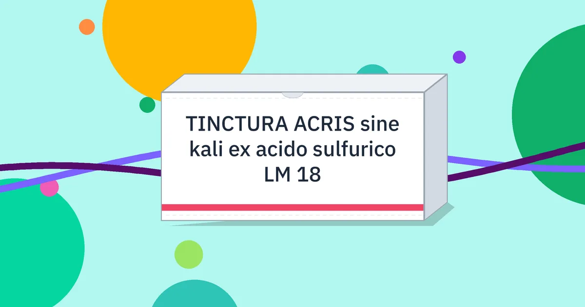 Symbolbild: Packung mit der Aufschrift TINCTURA ACRIS sine kali ex acido sulfurico LM 18 (PZN 13701187) – Verfügbarkeit und Bezug in Apotheken in Frankfurt am Main