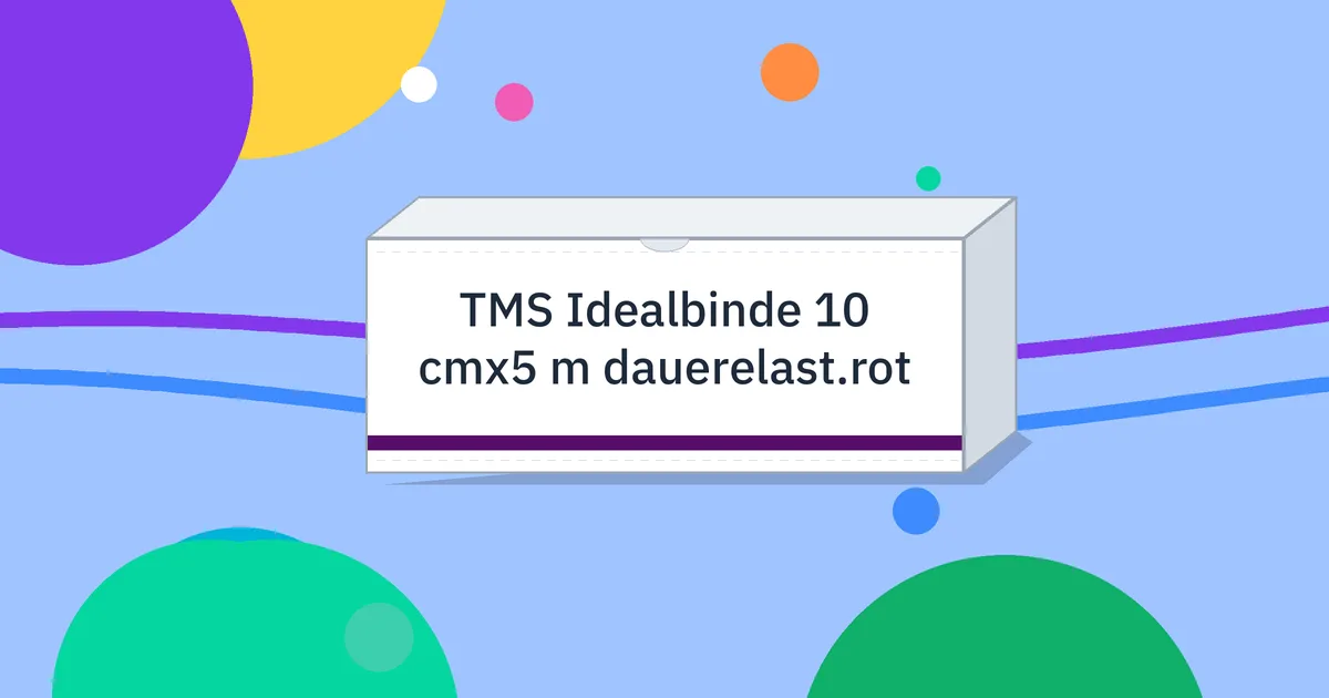 Symbolbild: Packung mit der Aufschrift TMS Idealbinde 10 cmx5 m dauerelast.rot (PZN 18317128) – Verfügbarkeit und Bezug in Apotheken in Frankfurt am Main