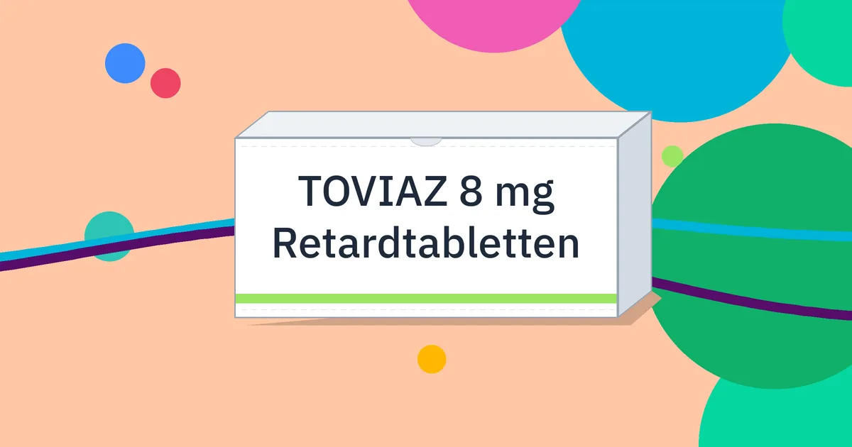 Symbolbild: Packung mit der Aufschrift TOVIAZ 8 mg Retardtabletten (PZN 19209719) – Verfügbarkeit und Bezug in Apotheken in Frankfurt am Main