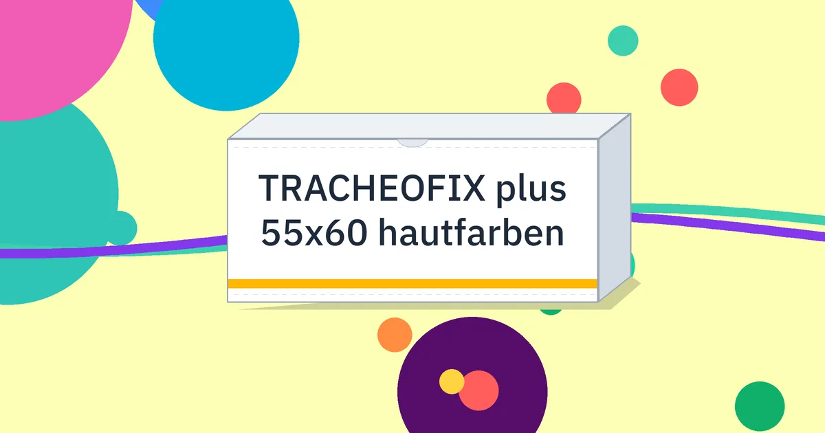 Symbolbild: Packung mit der Aufschrift TRACHEOFIX plus 55x60 hautfarben (PZN 03802846) – Verfügbarkeit und Bezug in Apotheken in Frankfurt am Main
